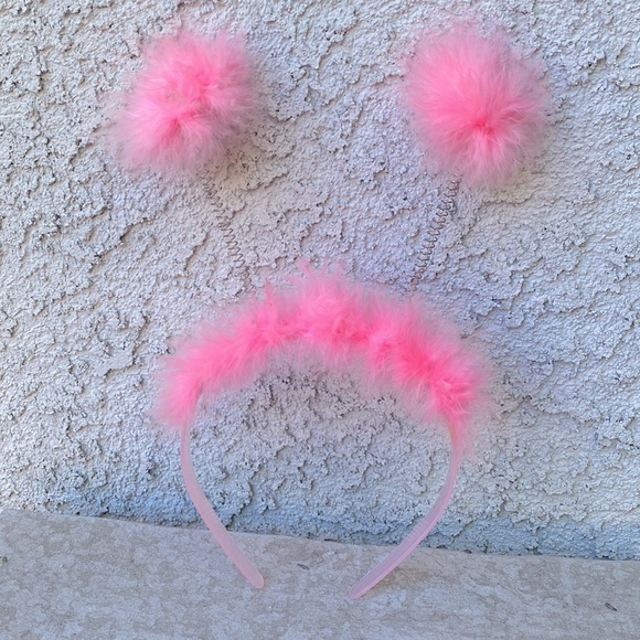 Vintage | Accessories | Vintage Y2k Pink Feather Pom Pom Spring Loaded ...